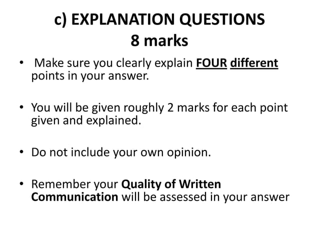 Answering an exam question | PPT