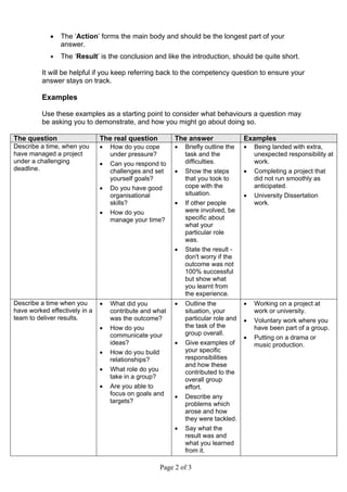 Answering competency based questions | PDF