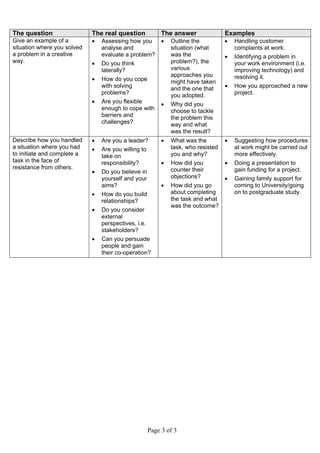 Answering competency based questions | PDF | Resume Writing and Advice ...