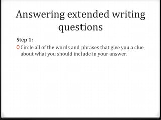 GCSE Science - How to write good answers to 6 mark questions | PPTX