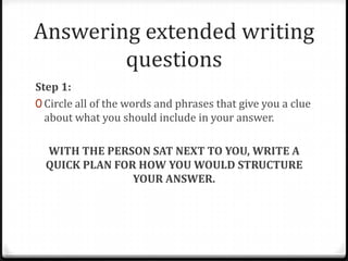 GCSE Science - How to write good answers to 6 mark questions | PPTX
