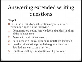GCSE Science - How to write good answers to 6 mark questions | PPTX