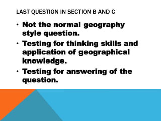 Elective Geography Skills : Answering open ended questions | PPTX