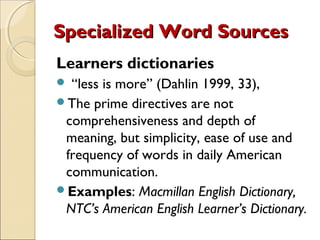 Answering questions about words – dictionaries | PPT | Technology ...