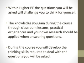 Answering questions in pe (3) | PPTX