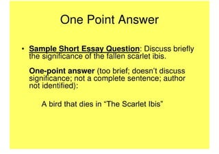 Answering Short Essay Questions On Exams | PPT | Free Download