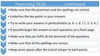 Answering skills | PPTX