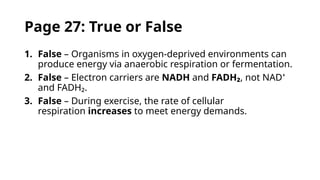 ANSWER KEY - CELL RESPIRATION MODULE GRADE EIGHT | PPTX