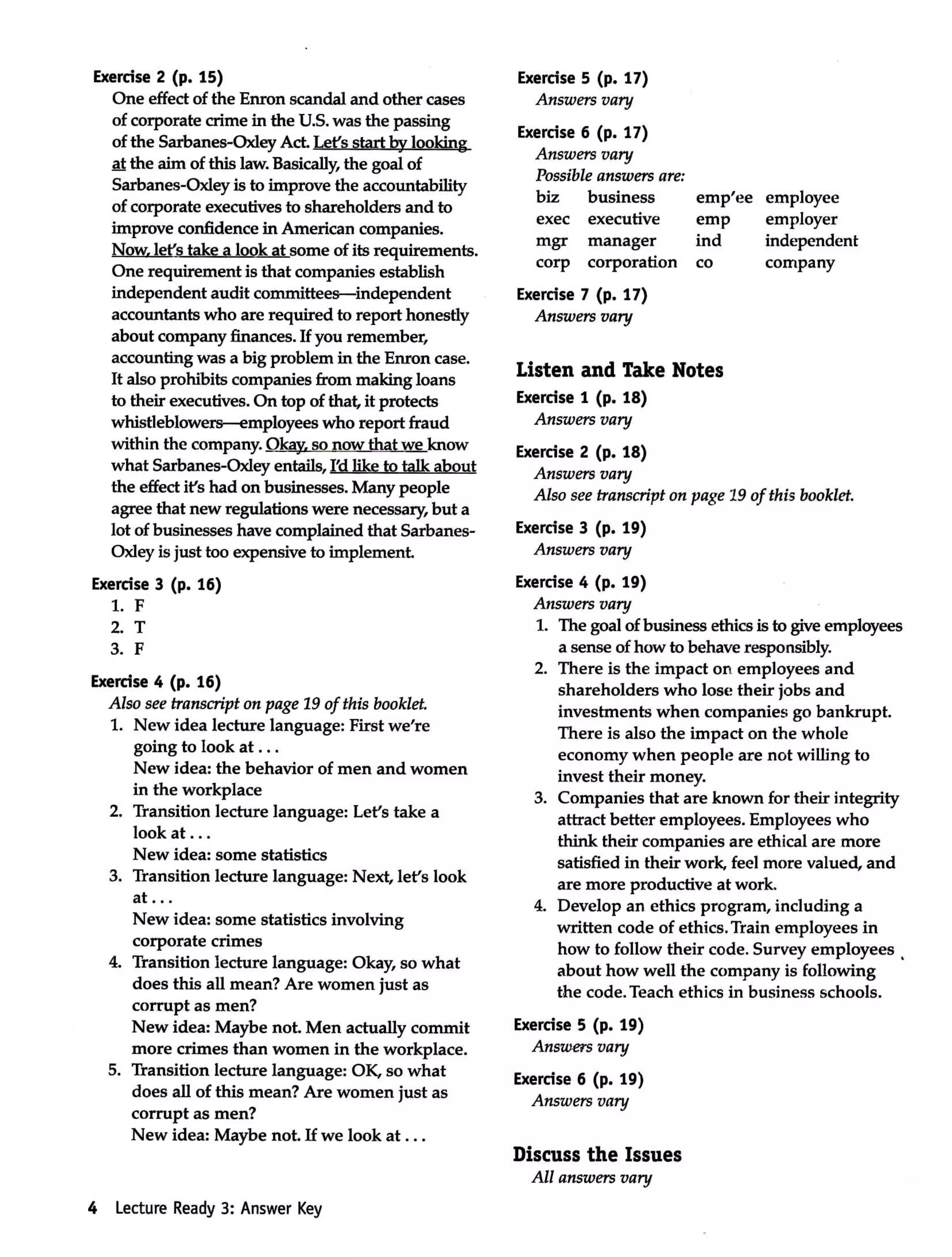Lecture Ready 3 Strategies for Academic Listening, Note-taking, and ...