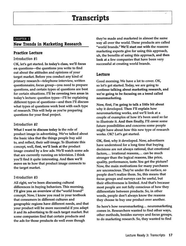 Lecture Ready 3 Strategies for Academic Listening, Note-taking, and Discussion (ANSWERS) | PDF