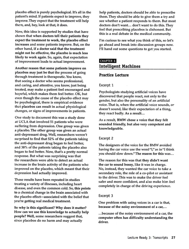 Lecture Ready 3 Strategies for Academic Listening, Note-taking, and Discussion (ANSWERS) | PDF