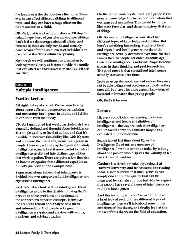 Lecture Ready 3 Strategies for Academic Listening, Note-taking, and Discussion (ANSWERS) | PDF