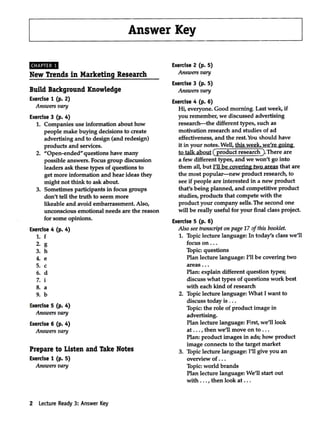 Lecture Ready 3 Strategies for Academic Listening, Note-taking, and Discussion (ANSWERS) | PDF