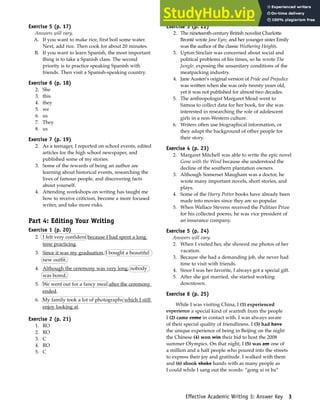 Answer Key Booklet Contents | PDF