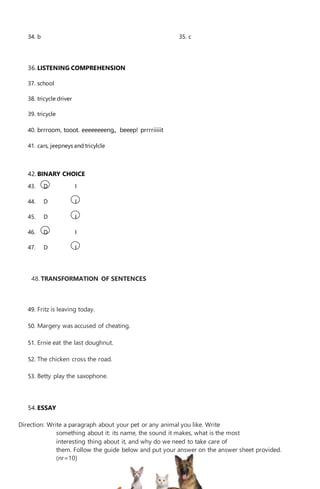 Answer key english 2 | DOCX
