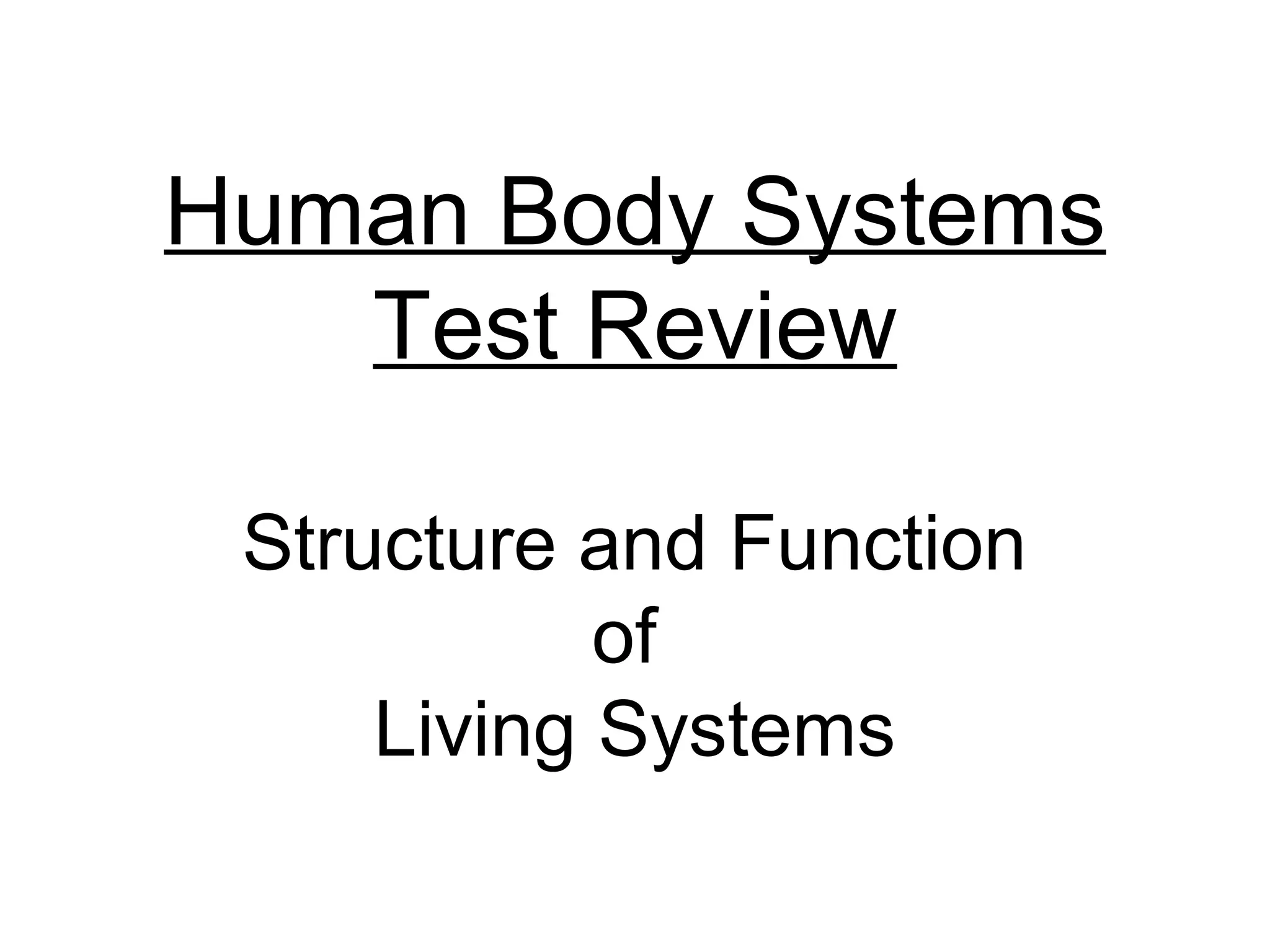 Human Body Systems Test Review | PPT