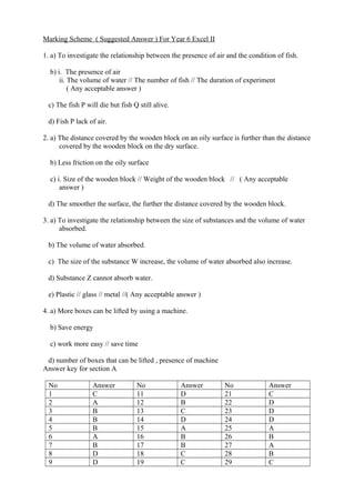 Answer key section b scheme year 6 | DOC