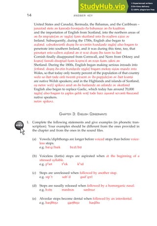 Answer Key To The Exercises Of Applied English Phonology | PDF