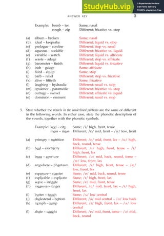 Answer Key To The Exercises Of Applied English Phonology | PDF