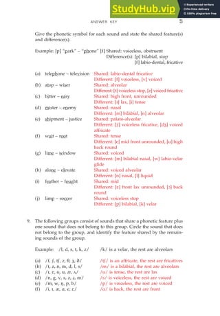 Answer Key To The Exercises Of Applied English Phonology | PDF
