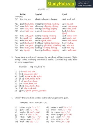 Answer Key To The Exercises Of Applied English Phonology | PDF