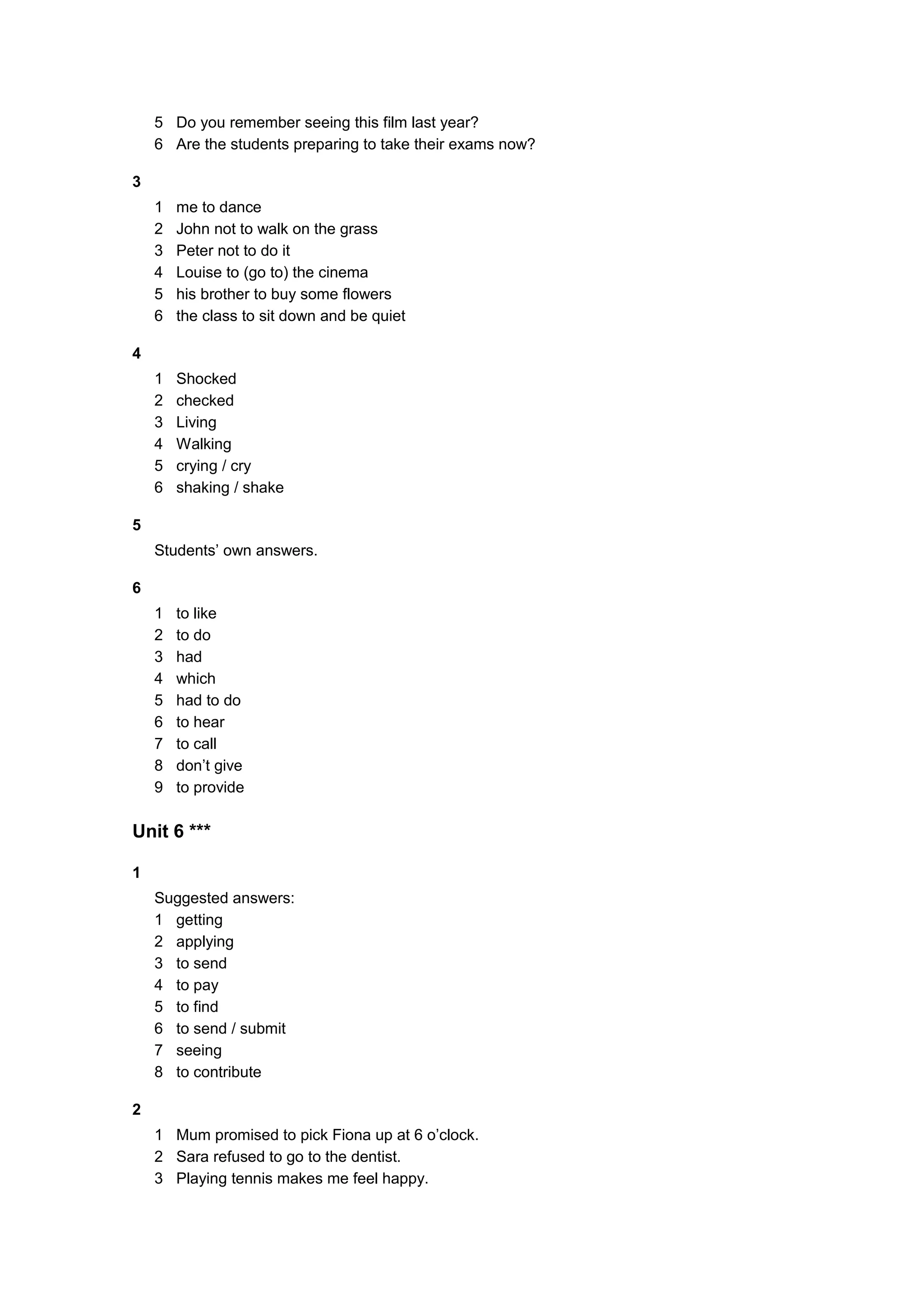 Answer key unit 6 | DOC