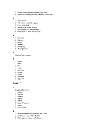 Answer key unit 6 | DOC