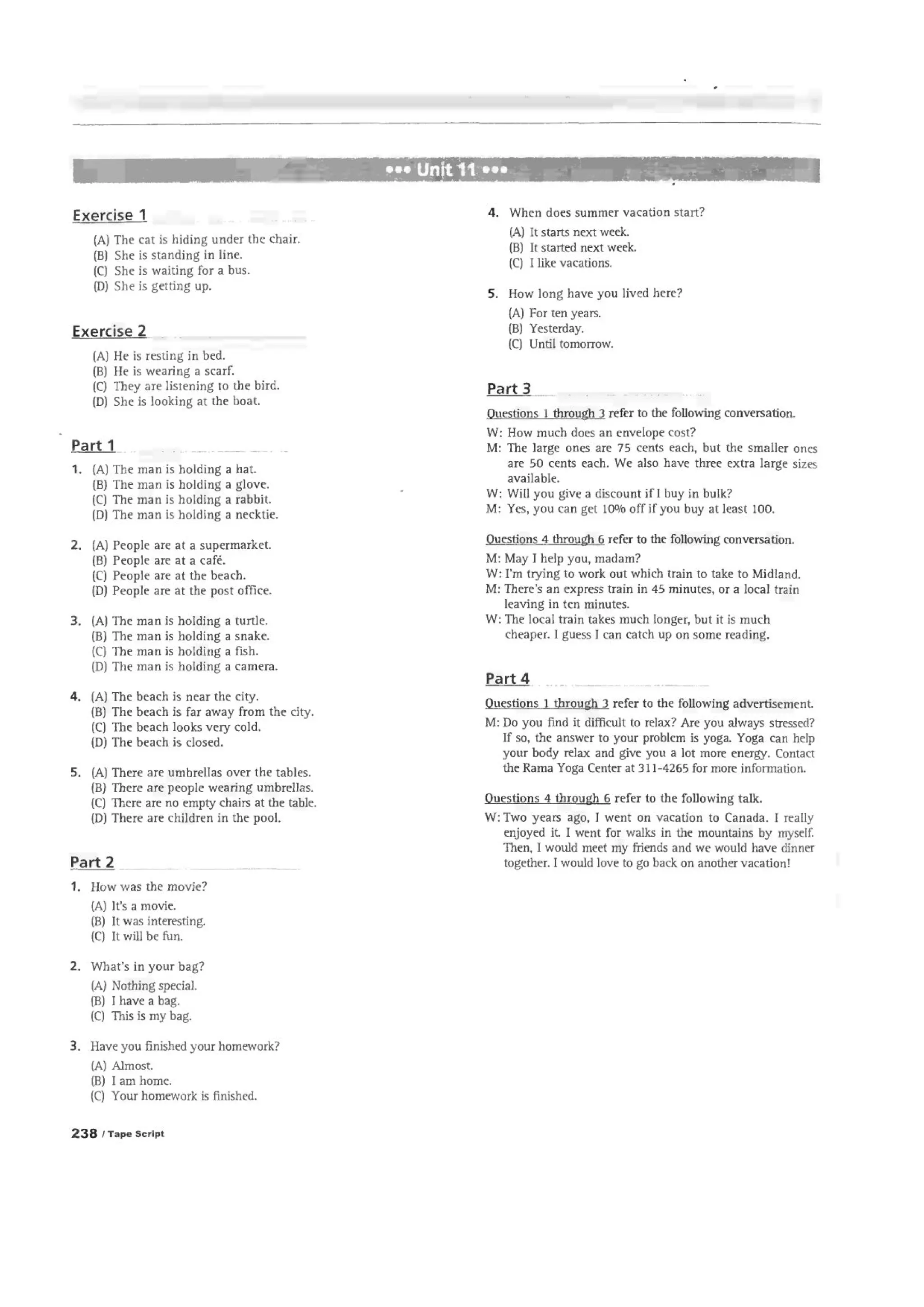 Answer key very easy toeic | PDF
