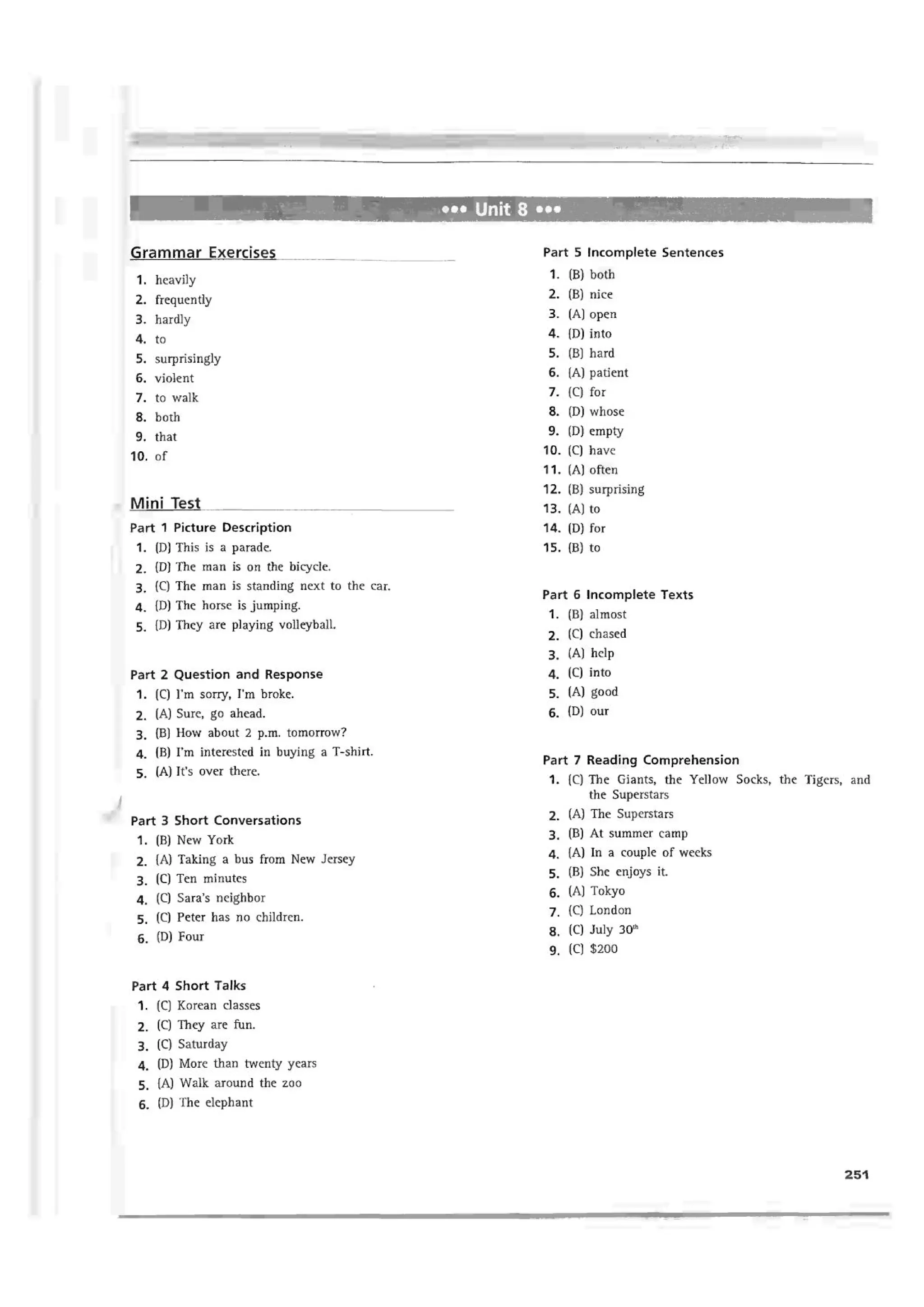 Answer key very easy toeic | PDF