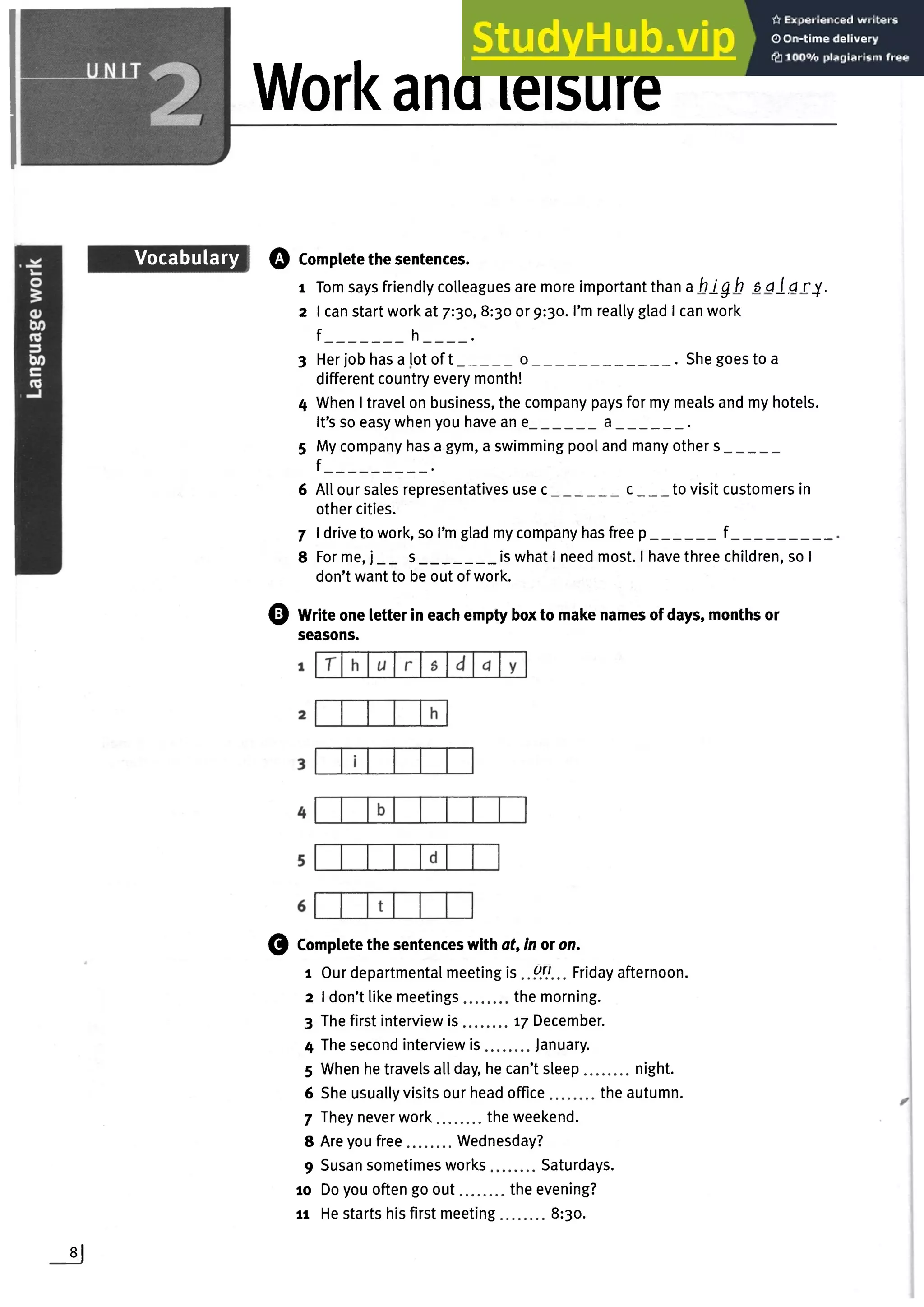 Answer Market Leader Pre-Intermediate | PDF | Food & Drink