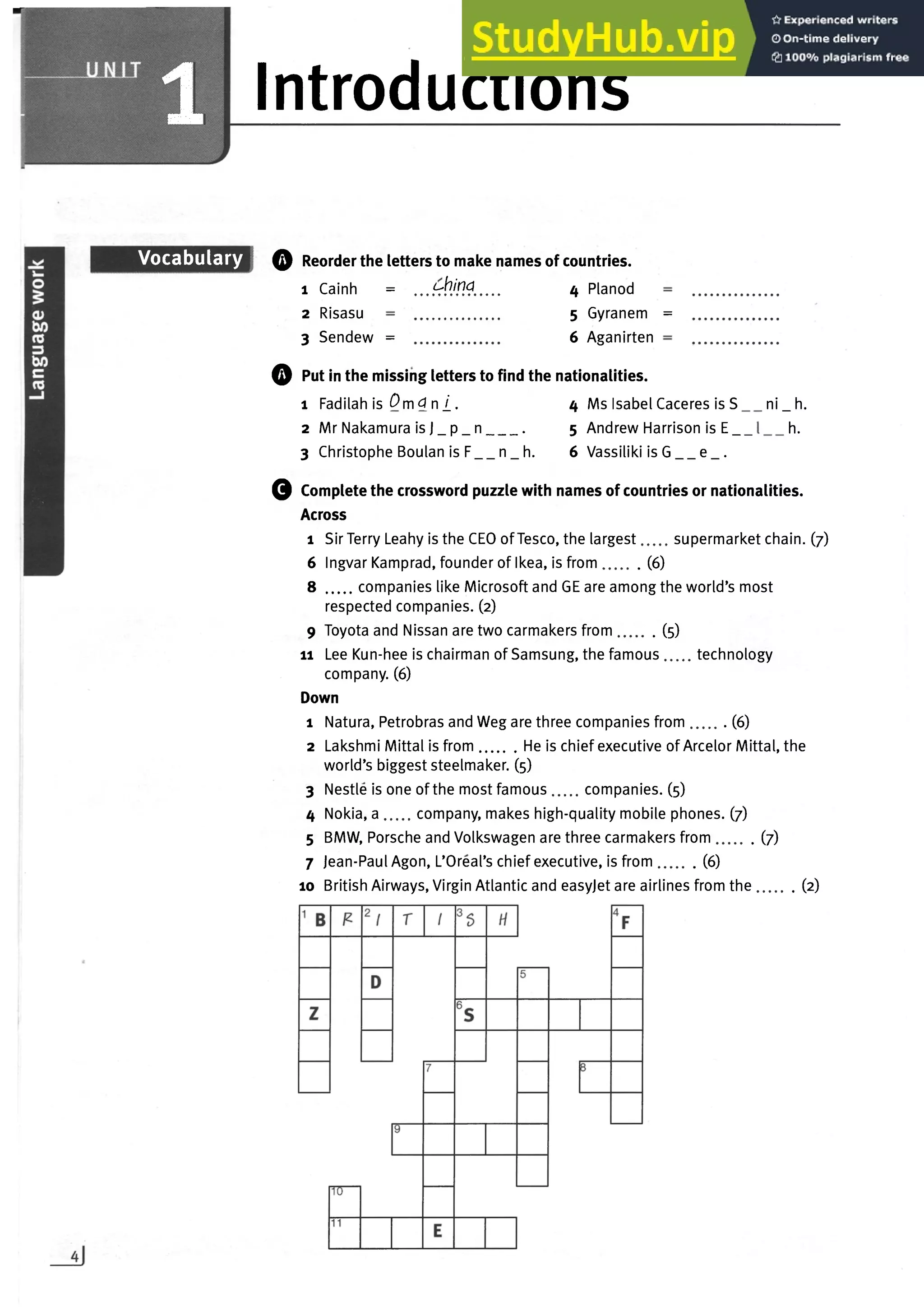 Answer Market Leader Pre-Intermediate | PDF