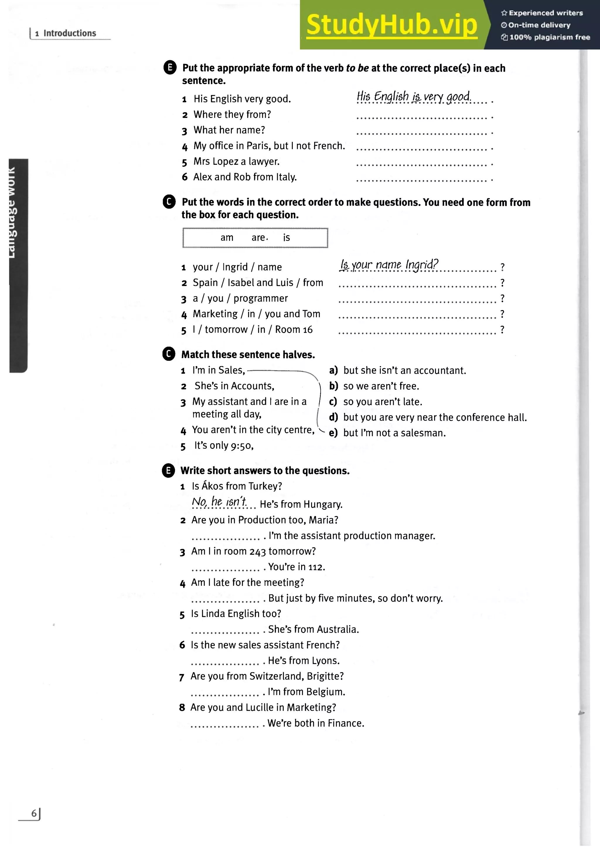 Answer Market Leader Pre-Intermediate | PDF