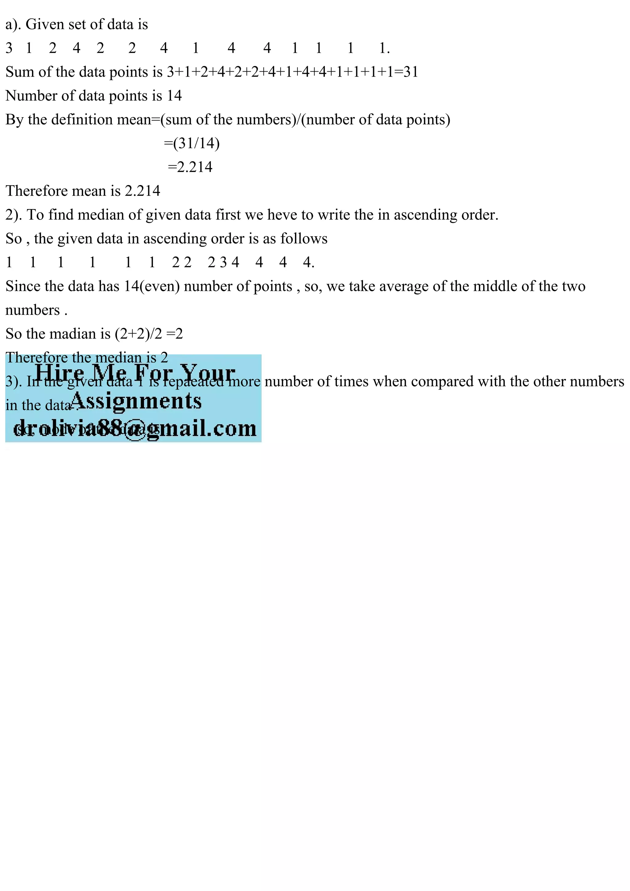 AnswerMean Mean is an average of a group of numbers or data poin.pdf