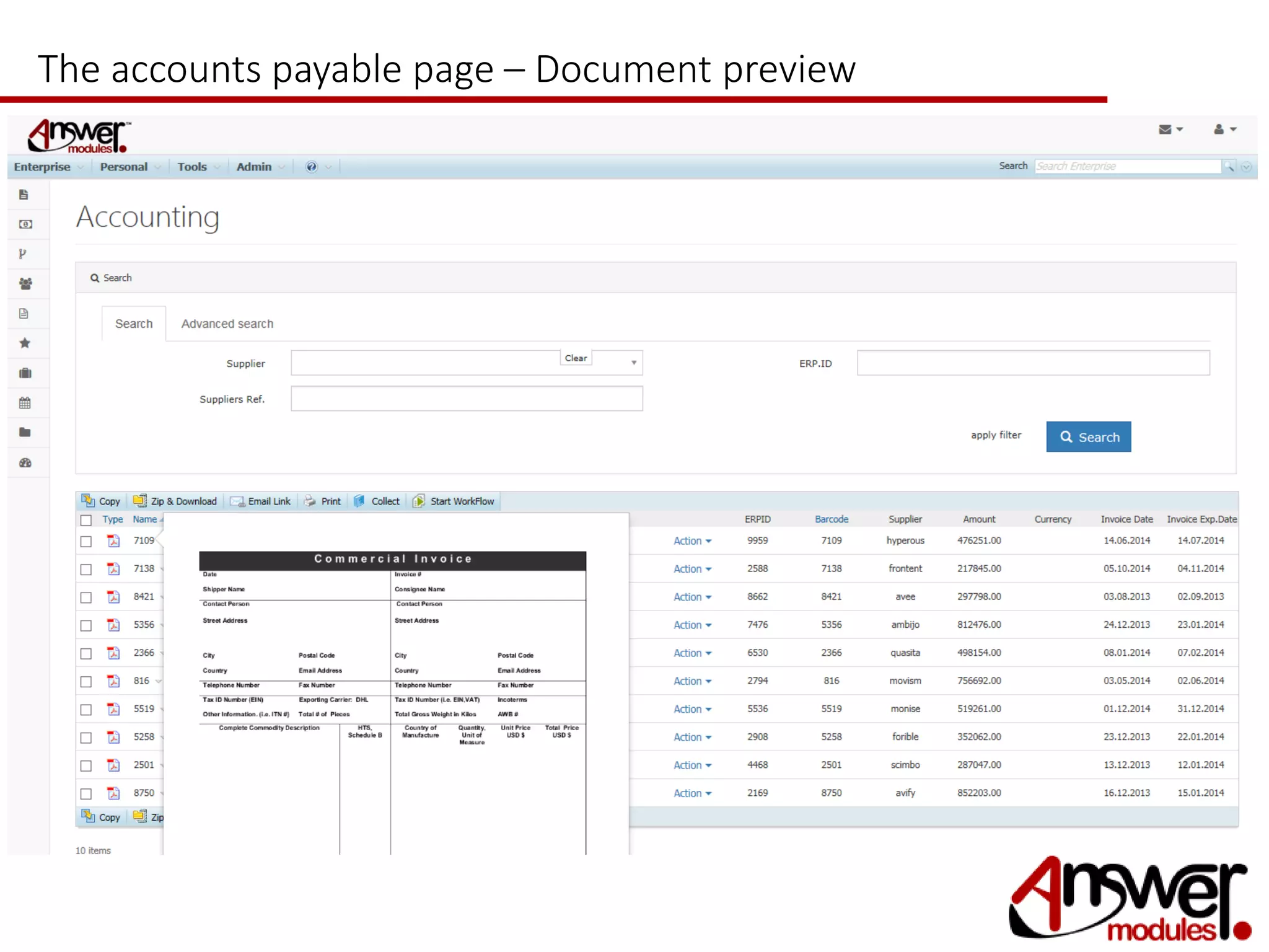 AnswerModules - Supplier Invoice management | PPTX