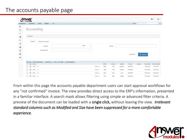 AnswerModules - Supplier Invoice management | PPTX
