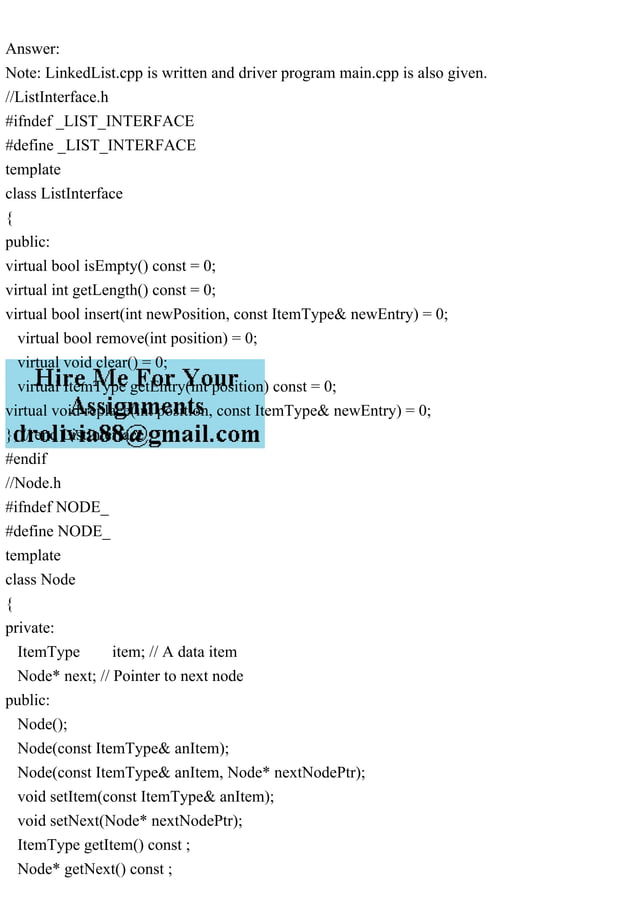 AnswerNote LinkedList.cpp is written and driver program main.cpp.pdf