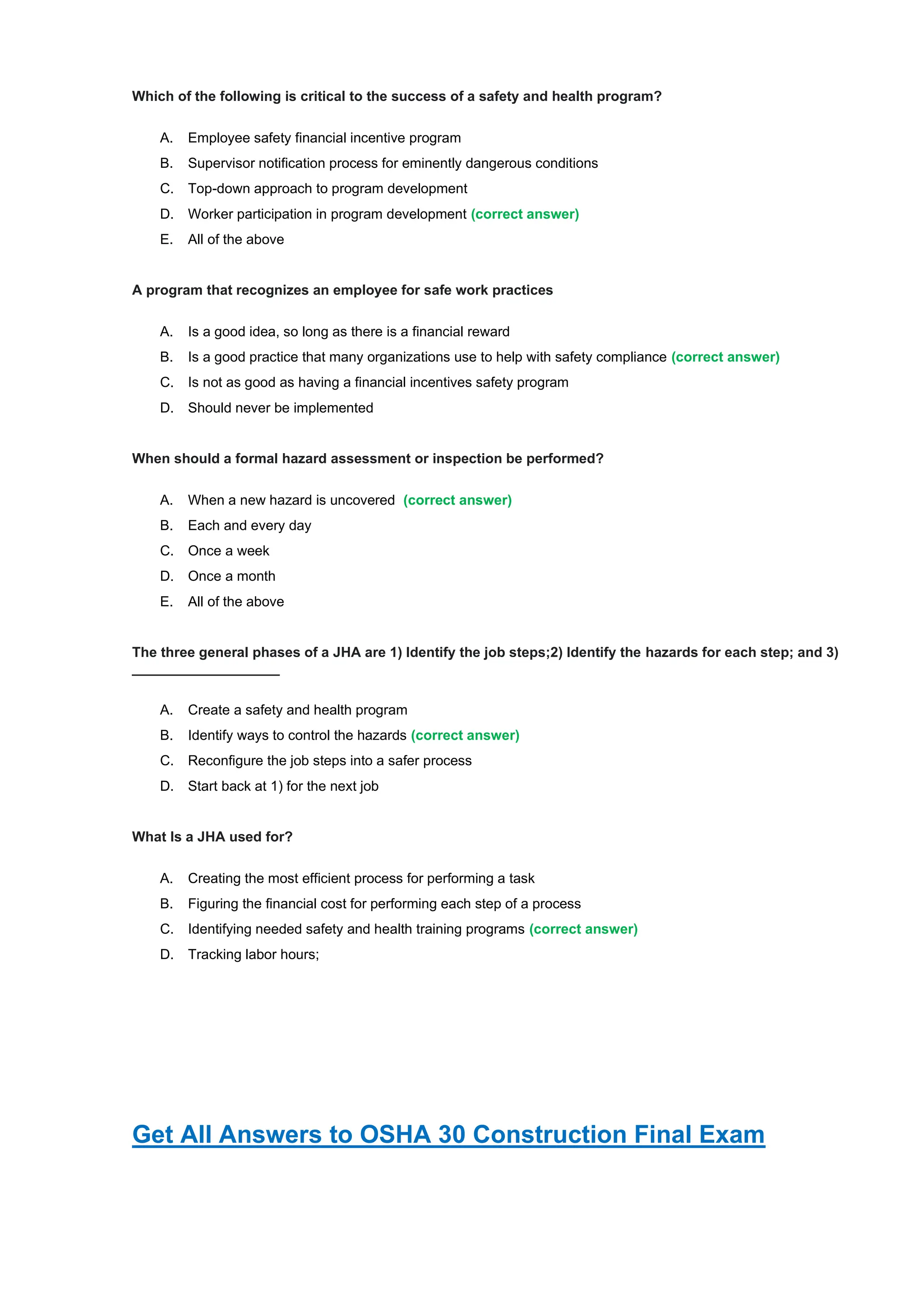 Answer & Question OSHA 30 Final Exam.pdfAnswer & Question OSHA 30 Final ...