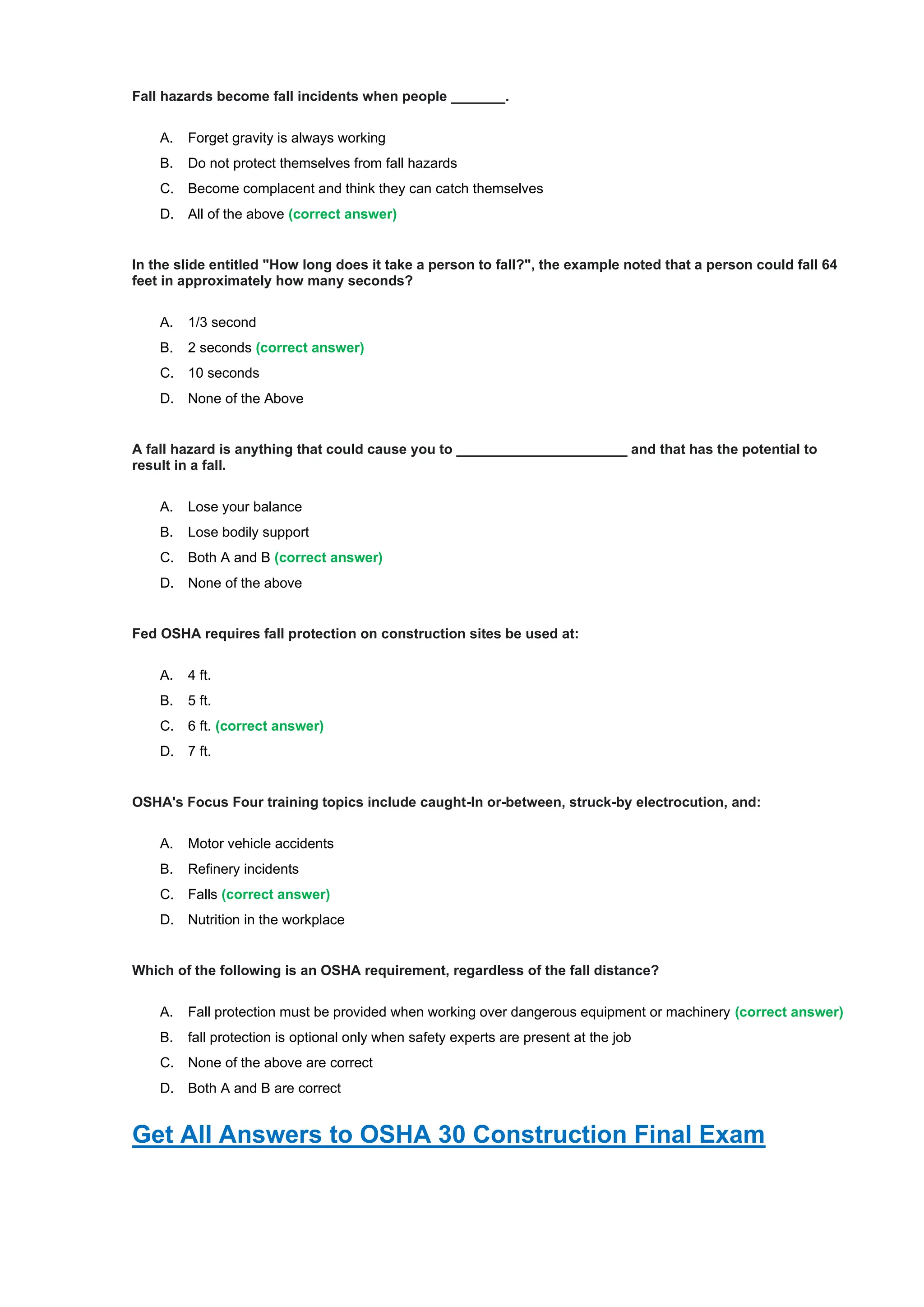 Answer & Question OSHA 30 Final Exam.pdfAnswer & Question OSHA 30 Final ...