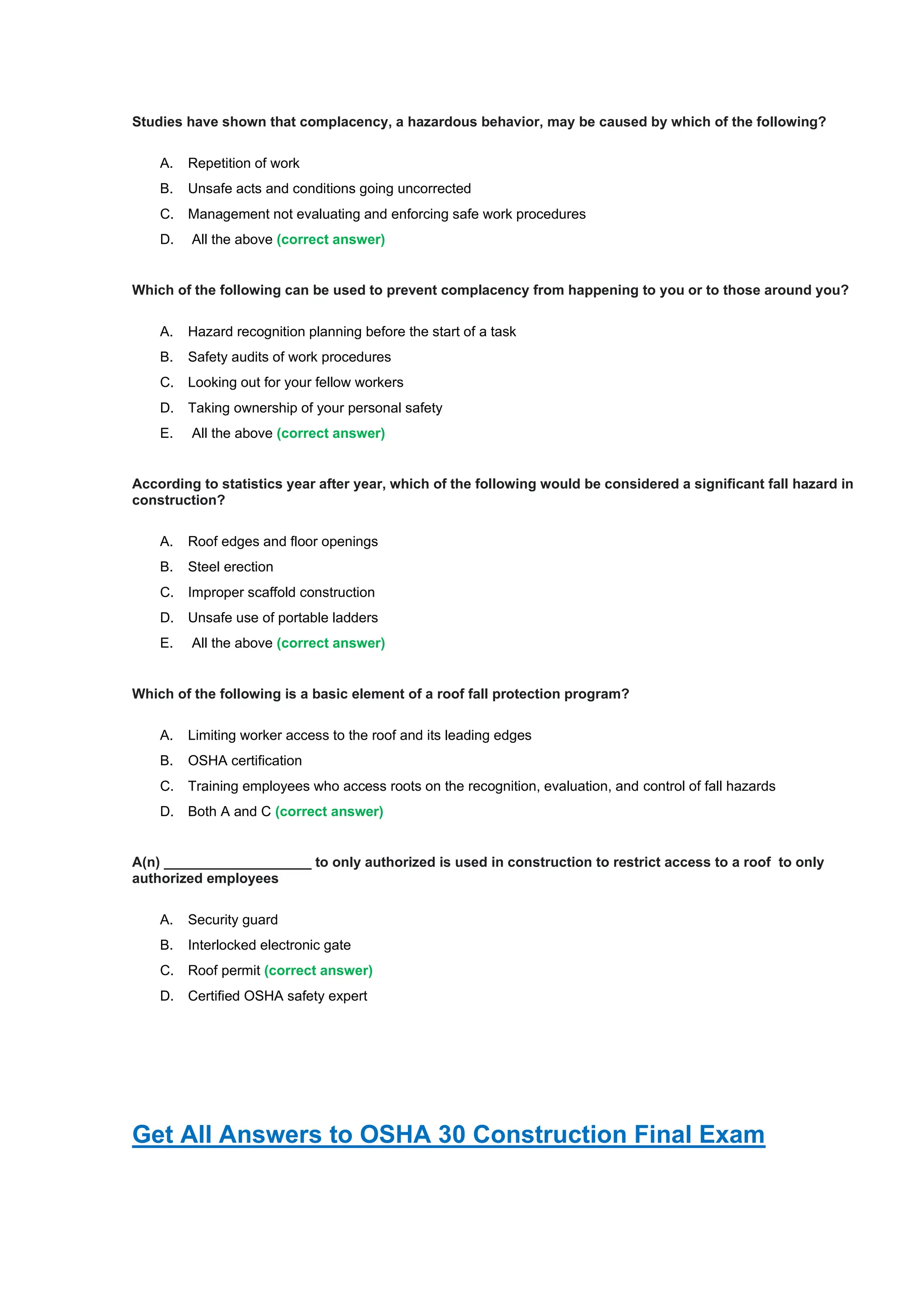 Answer & Question OSHA 30 Final Exam.pdfAnswer & Question OSHA 30 Final ...