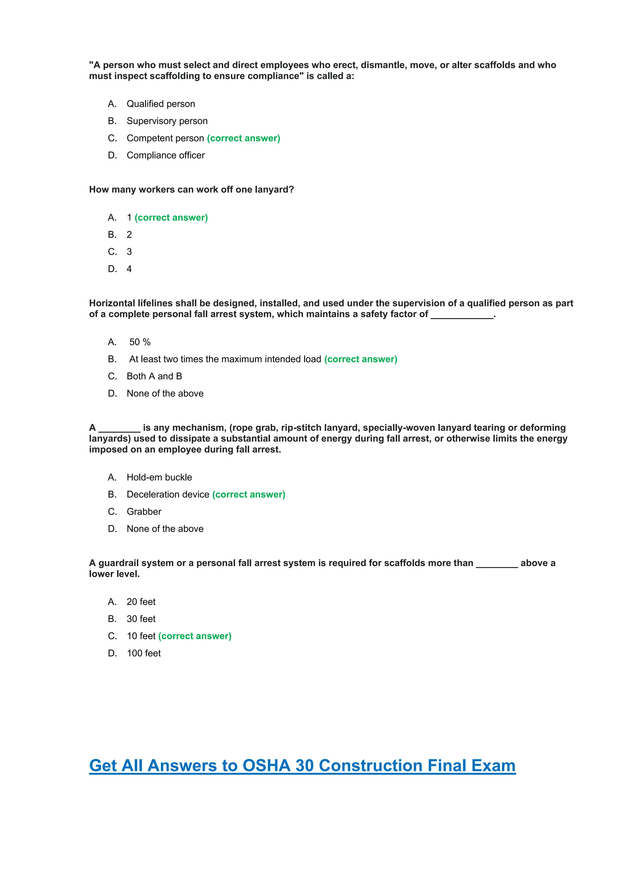 Answer & Question OSHA 30 Final Exam.pdfAnswer & Question OSHA 30 Final ...