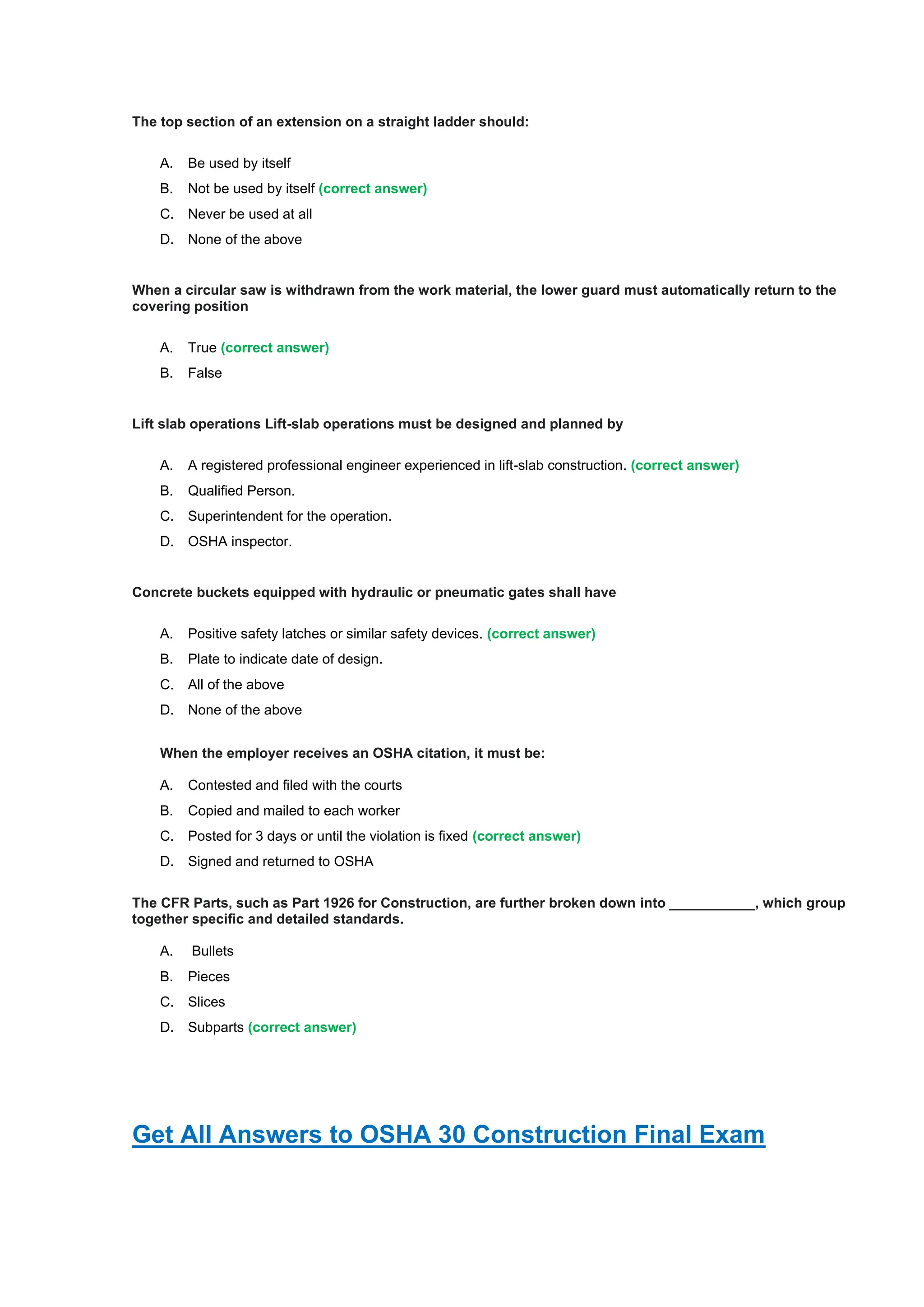 Answer & Question OSHA 30 Final Exam.pdfAnswer & Question OSHA 30 Final ...