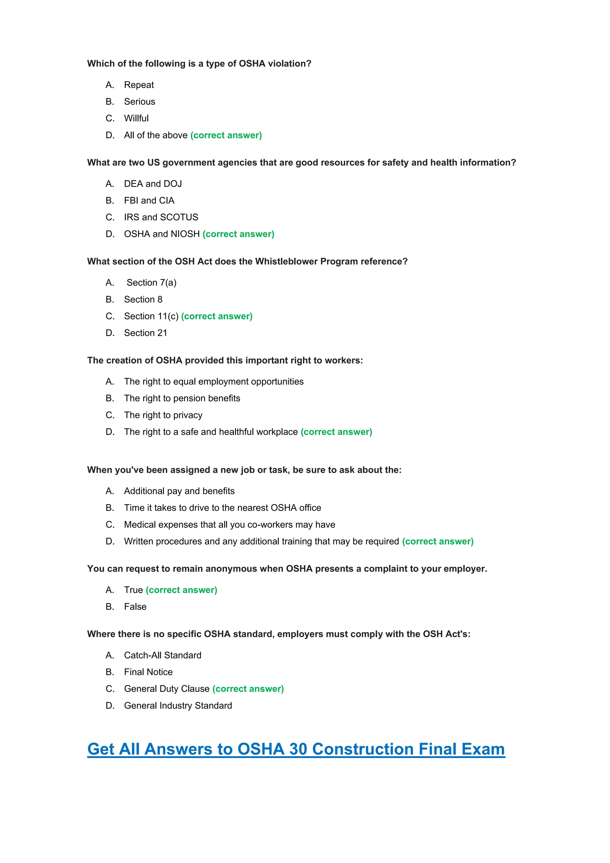 Answer & Question OSHA 30 Final Exam.pdfAnswer & Question OSHA 30 Final ...