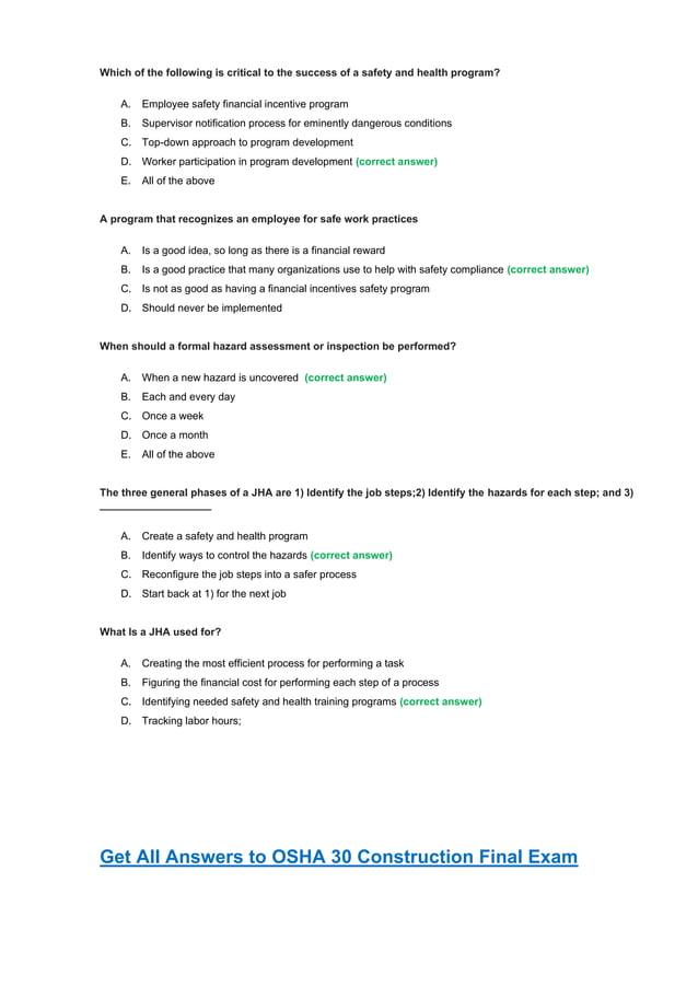 Answer & Question OSHA 30 Final Exam.pdfAnswer & Question OSHA 30 Final ...