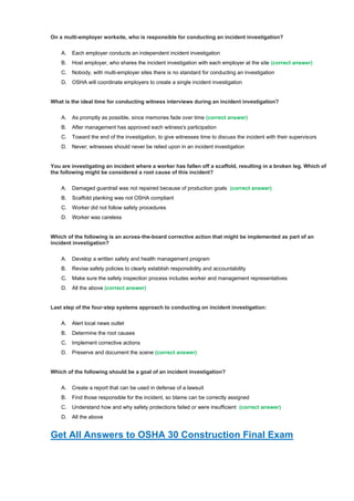 Answer & Question OSHA 30 Final Exam.pdfAnswer & Question OSHA 30 Final ...