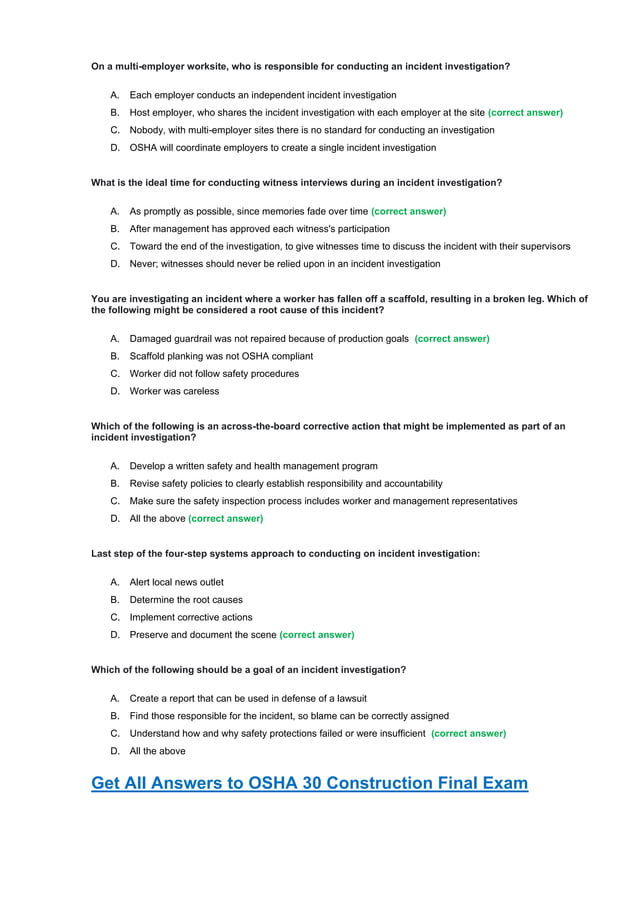 Answer & Question OSHA 30 Final Exam.pdfAnswer & Question OSHA 30 Final ...