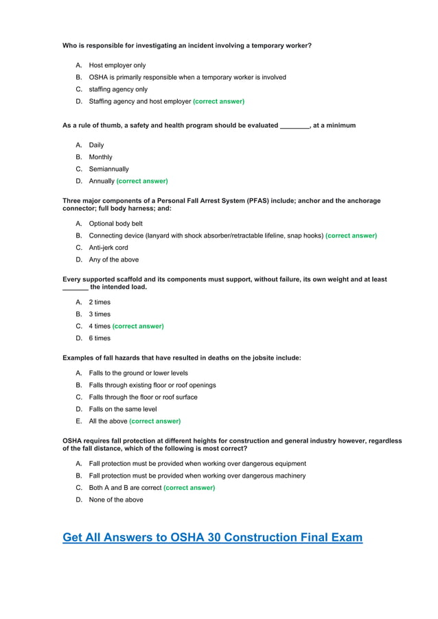 Answer & Question OSHA 30 Final Exam.pdfAnswer & Question OSHA 30 Final ...