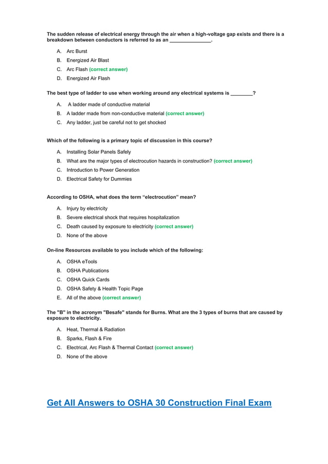 Answer & Question OSHA 30 Final Exam.pdfAnswer & Question OSHA 30 Final ...
