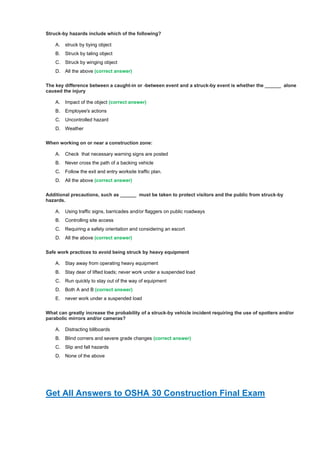 Answer & Question OSHA 30 Final Exam.pdfAnswer & Question OSHA 30 Final ...