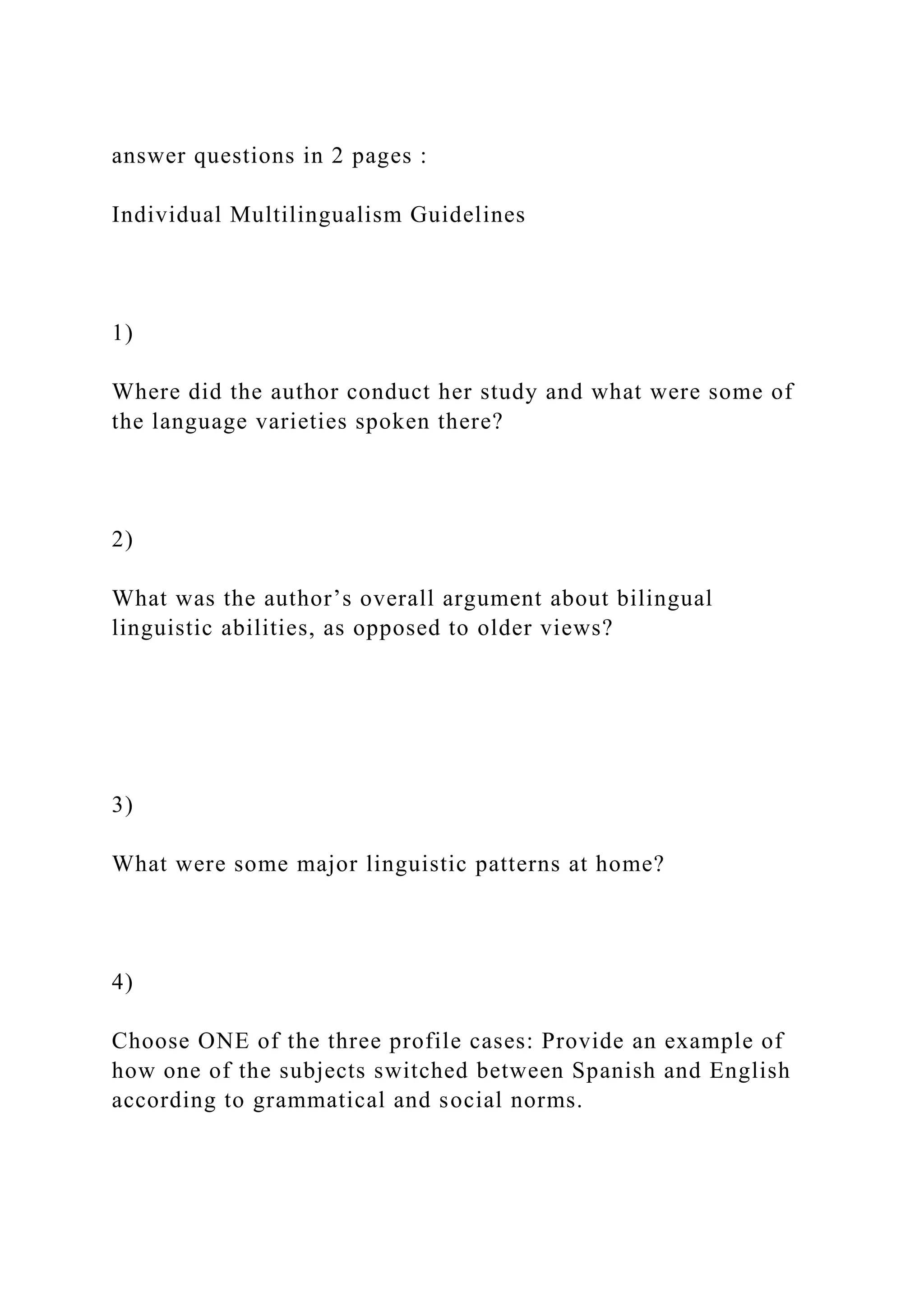 answer questions in 2 pages Individual Multilingualism Guidelin.docx