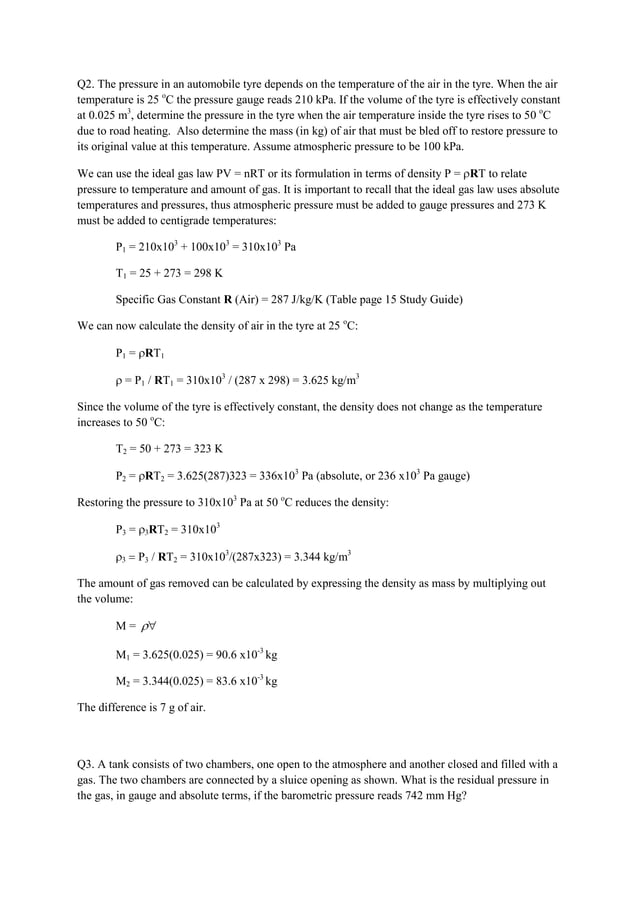 assignment 1 properties of fluids-Fluid mechanics | PDF